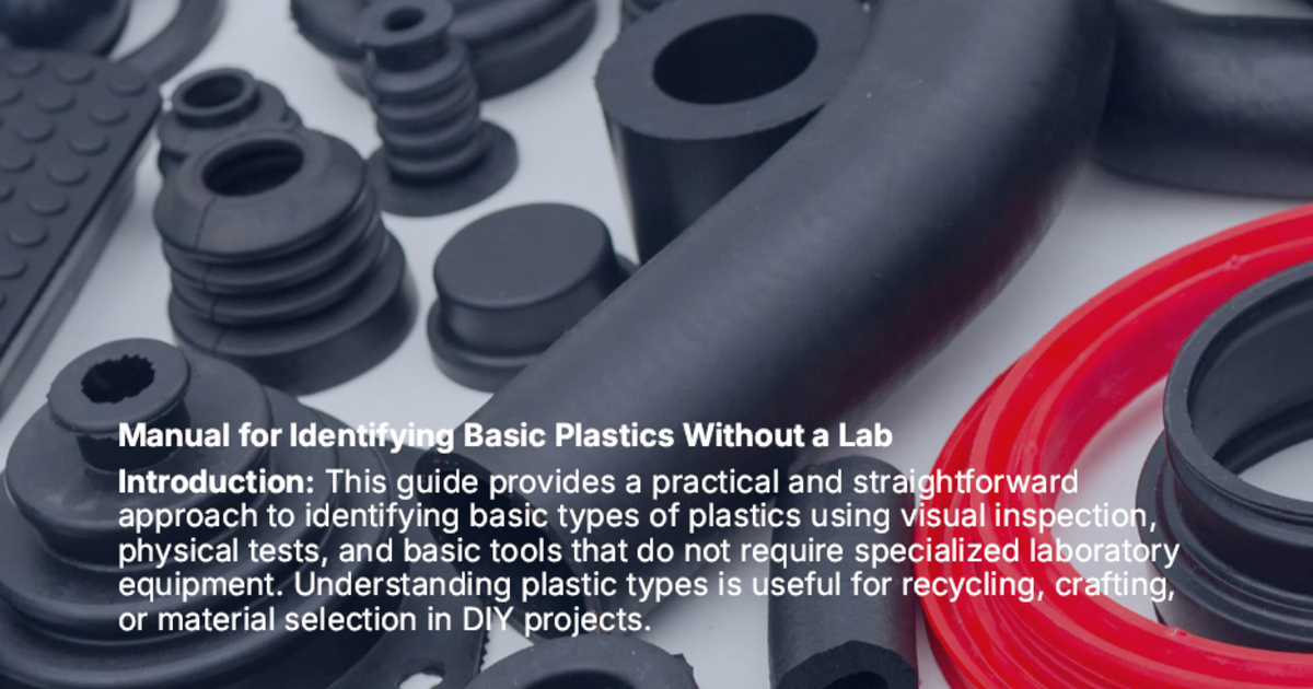 Manual for Identifying Basic Plastics Without a Lab by Bruce Matt ...