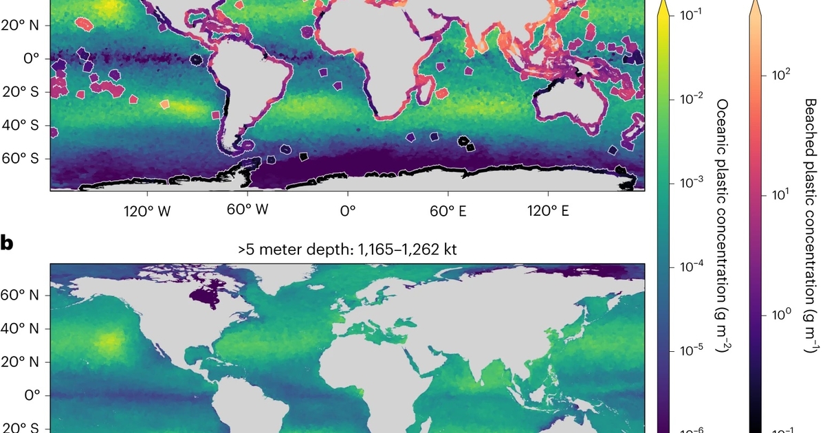 Most ocean plastic remains close to the surface, new study finds ...