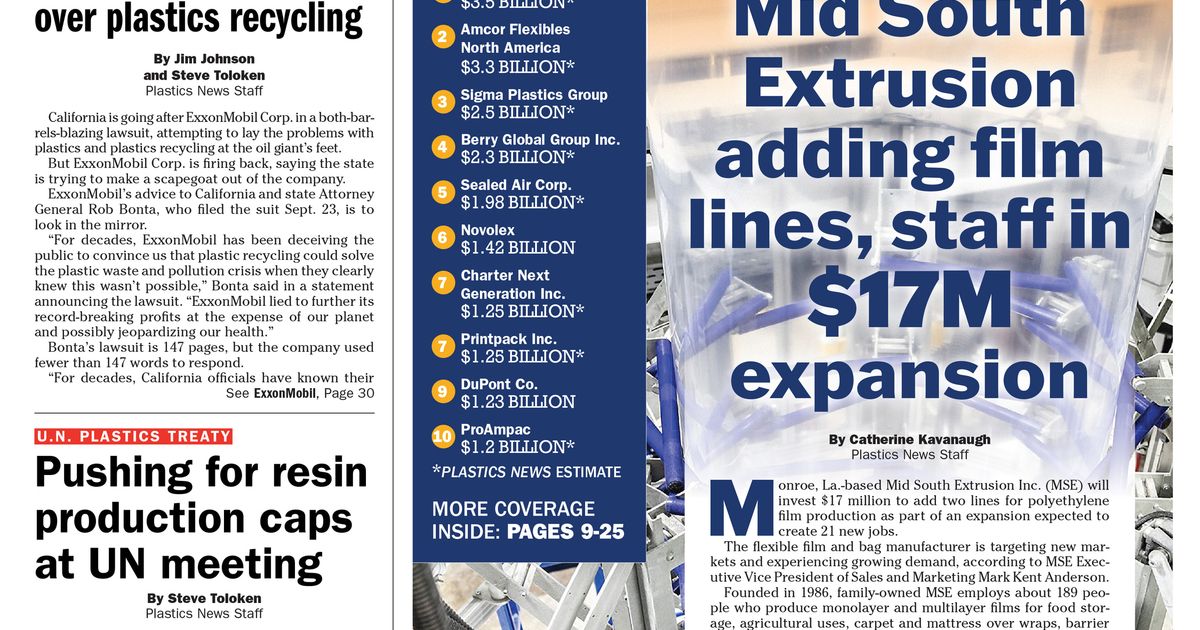 ExxonMobil vs. California | Resin caps pushed in treaty | Film & sheet ...